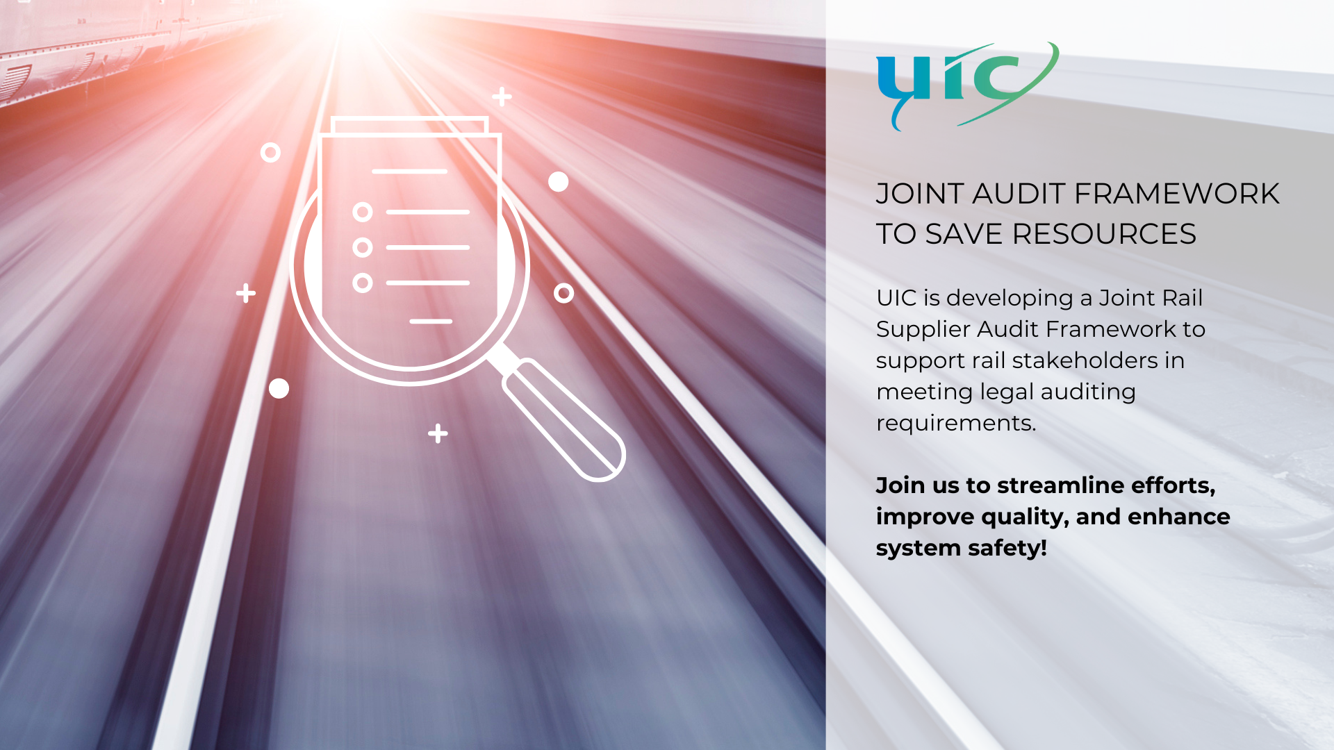 Joint Audit Framework | UIC - International union of railways | Events